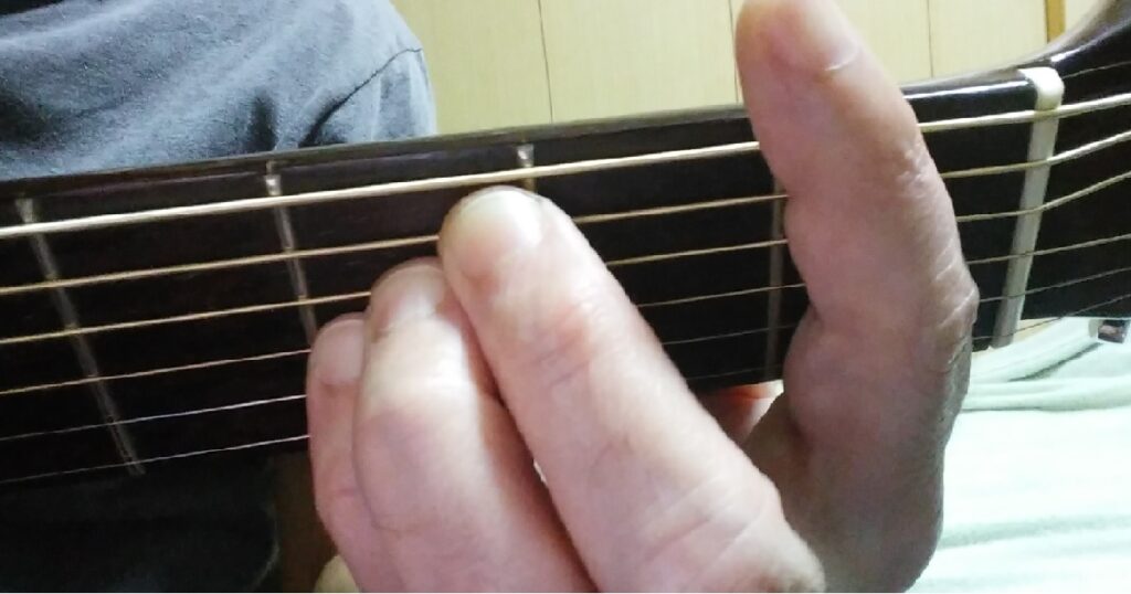 コードの押さえ方（ F , FMaj7 , F7 , Fsus4 , Fm , Fm7 )